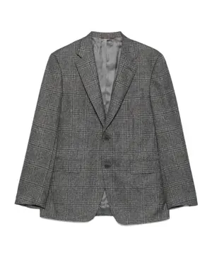 Canali Checked Two-button Blazer - Black