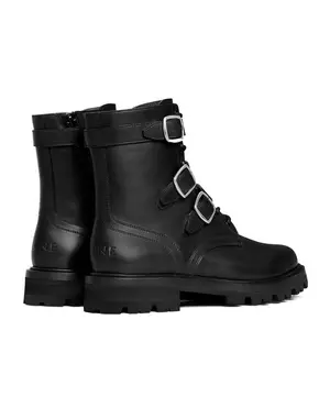 Celine Maggie" Buckle Zipped Boot In Shiny Bull