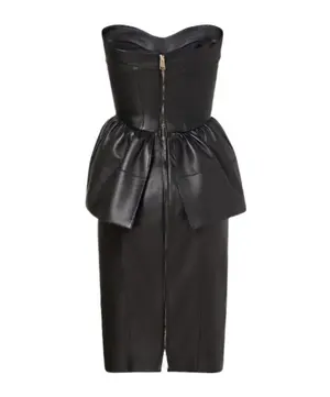 Fendi Strapless Peplum Midi Dress