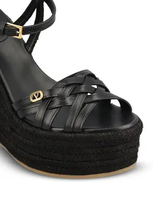 Valentino Garavani Vlogo Signature Espadrille Wedge Sandals