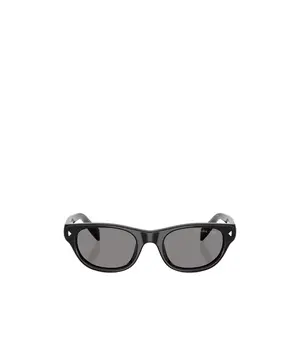 Prada Oval Frame Sunglasses - Black