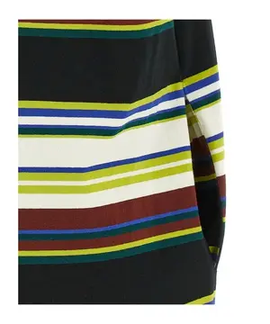 Sacai Striped Sheer Panel T-shirt Dress