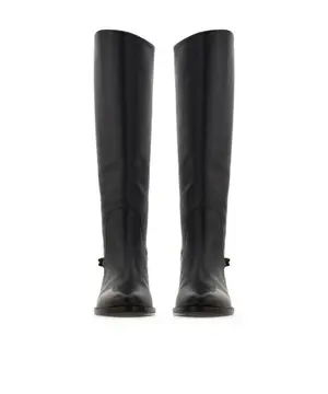 FERRAGAMO Knee High F Buckle Boots