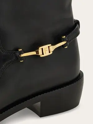 FERRAGAMO Knee High F Buckle Boots
