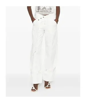 Blumarine Wide Leg Pants With Asymmetrical Waist