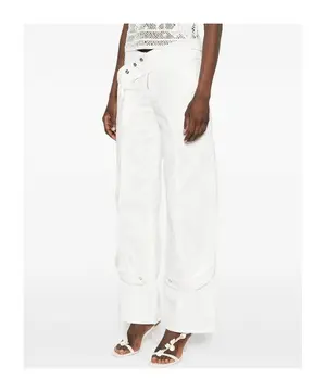 Blumarine Wide Leg Pants With Asymmetrical Waist