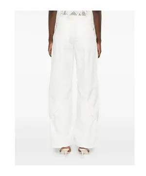 Blumarine Wide Leg Pants With Asymmetrical Waist