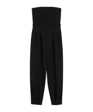 Max Mara Strapless Jumpsuit With Belted Waist - Black