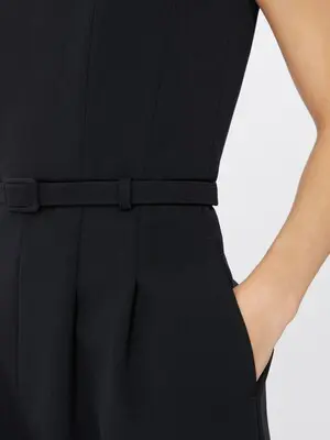 Max Mara Strapless Jumpsuit With Belted Waist