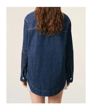Ami Embossed Worker Overshirt - Blue