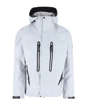 AND WANDER Hooded Zip Performance Jacket - White