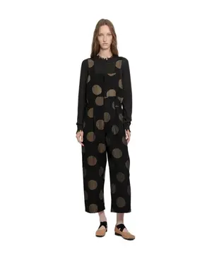 UMA WANG Polka Dot Patterned Jumpsuit - Black