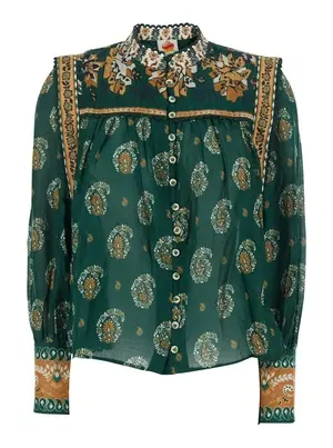 Farm Rio Tayla Printed Blouse - Green