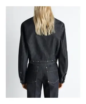 LEMAIRE Cropped Blouson With Rivet Detailing - Slate