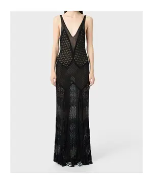 Blumarine Patterned V-neck Maxi Dress