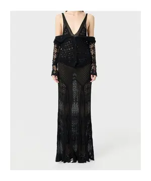 Blumarine Patterned V-neck Maxi Dress
