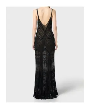 Blumarine Patterned V-neck Maxi Dress