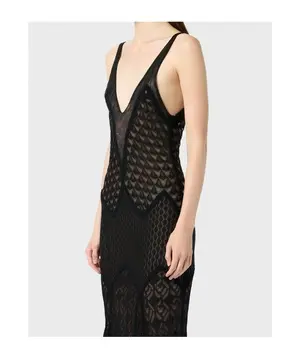 Blumarine Patterned V-neck Maxi Dress