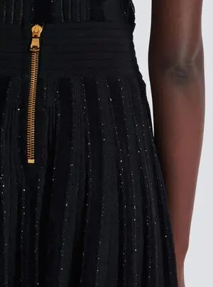 Balmain Shimmering Sequined Flared Skirt