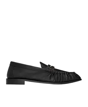 Saint Laurent Le Loafer Logo Plaque Slip-on Loafers - Black