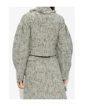 GANNI Raw Edge Tweed Blazer