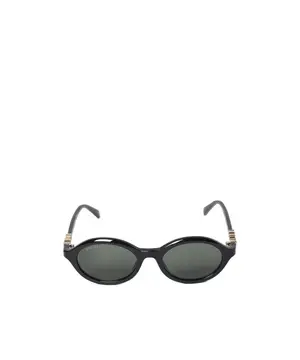 Gucci Oval Logo Detail Sunglasses - Black