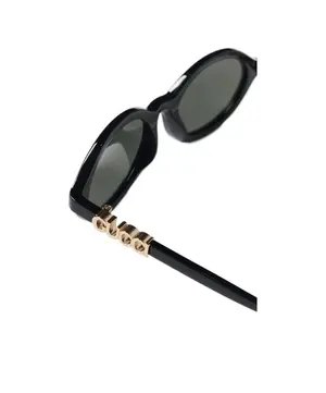 Gucci Oval Logo Detail Sunglasses - Black