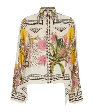 Blumarine Floral Print Long Sleeve Shirt - Multi-color