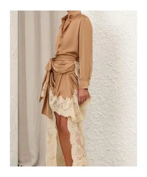 Zimmermann Hypnotic Satin Shirt - Biscuit