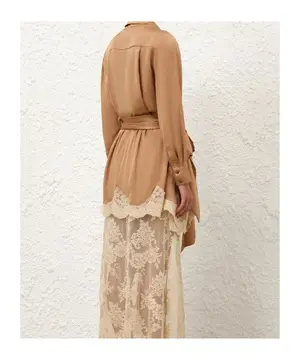 Zimmermann Hypnotic Satin Shirt - Biscuit