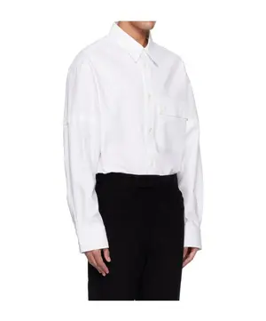 Thom Browne Opique Double Needle Armband Oversized Collar Shirt