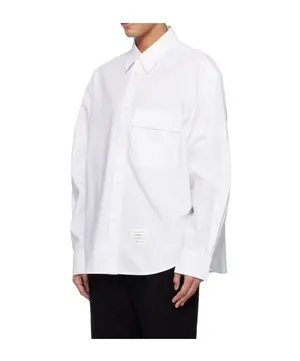 Thom Browne Opique Double Needle Armband Oversized Collar Shirt