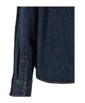 Sacai Denim-panelled V-neck Cardigan
