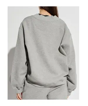 Attico Logo Embroidered V-neck Sweatshirt - Gray
