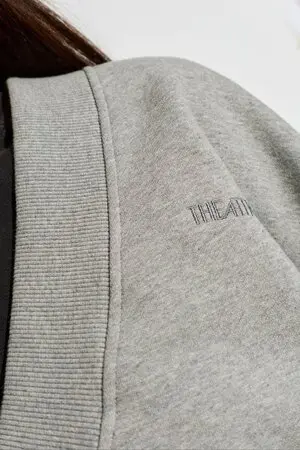 Attico Logo Embroidered V-neck Sweatshirt - Gray