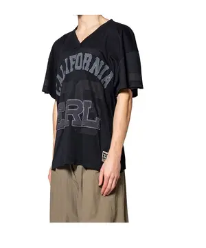 ERL Mesh Logo V-neck Short Sleeve Polo Shirt