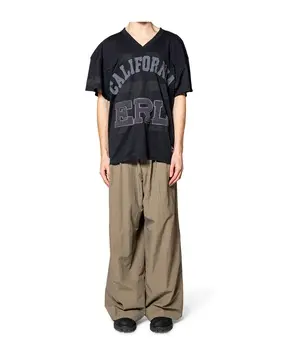 ERL Mesh Logo V-neck Short Sleeve Polo Shirt