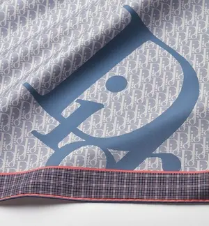 Dior Infini Tartan90 Square Scarf - Gray