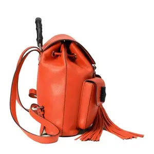 Gucci Bamboo Grain Leather Backpack - Red
