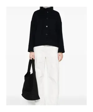 Max Mara Long-sleeved Jacket With Multiple Pockets - Black