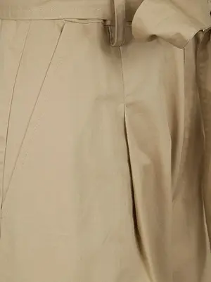 Ralph Lauren Sleeveless Lapel Neck Belted Wide-leg Jumpsuit - Beige
