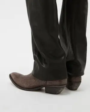 Versace Tigre Texan Ankle Boots In Textured Calf Leather