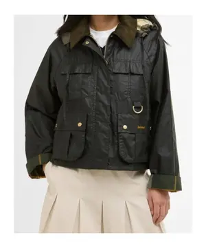 Barbour Liza Hooded Wax Jacket - Fern/ancient