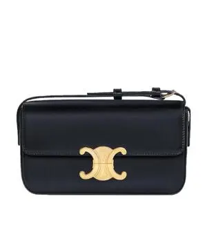 Celine Triomphe Shoulder Bag In Shiny Calfskin