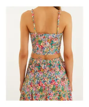 Farm Rio Peasant Floral Butterflies Top