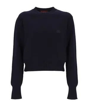 Gucci Interlocking G Embroidered Knitted Jumper