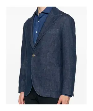 Brunello Cucinelli Single Breasted Long Sleeved Blazer - Blue