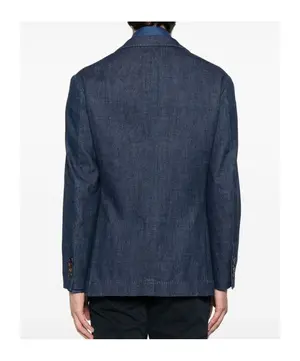 Brunello Cucinelli Single Breasted Long Sleeved Blazer - Blue