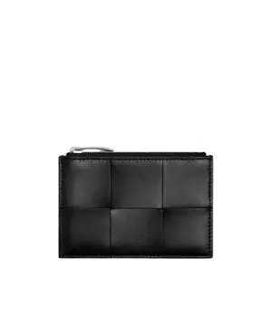Bottega Veneta Cassette Zipped Card Case - Black