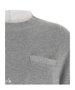 Sacai Crewneck Pleated Back Shirt Jumper